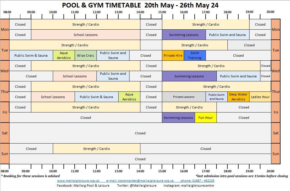 Timetable-info2021 – Mallaig Pool & Leisure
